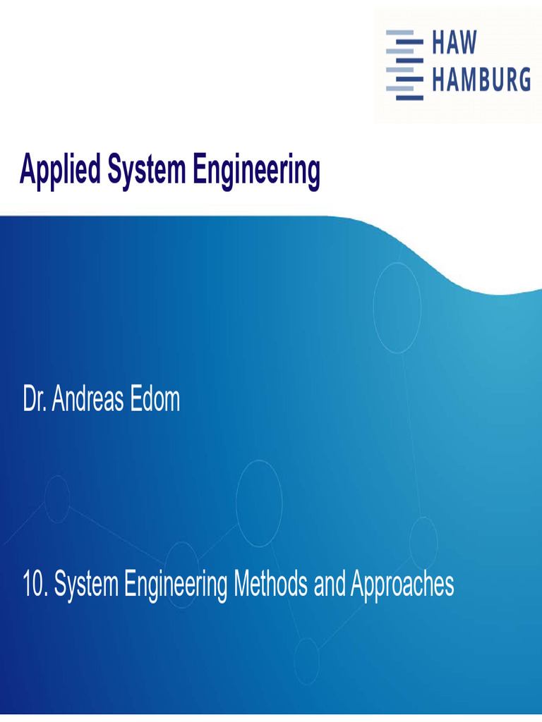 ASE Lecture 10 - System Engineering Methods and Approaches | PDF | Electrical Connector | Screw