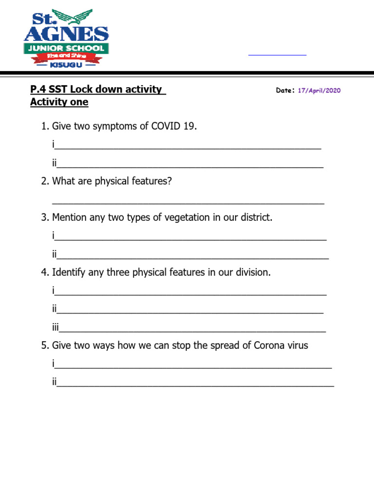P.4 SST Lock Down Activity | PDF