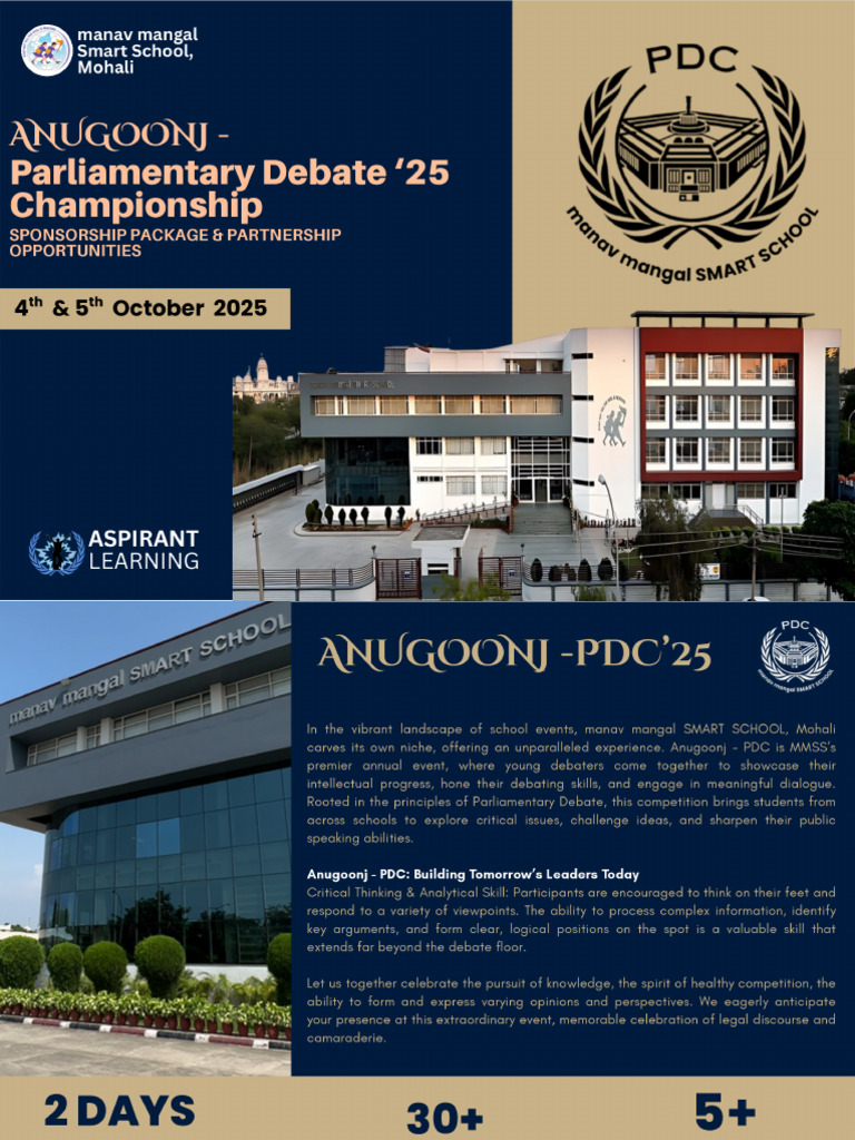 Sponsorship Proposal- manav mangal SMART SCHOOL - ANUGOONJ PDC2025 | PDF
