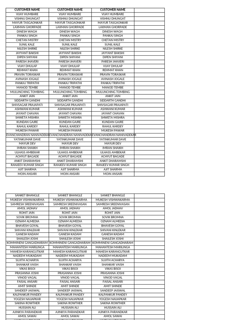 Customer List Overview | PDF