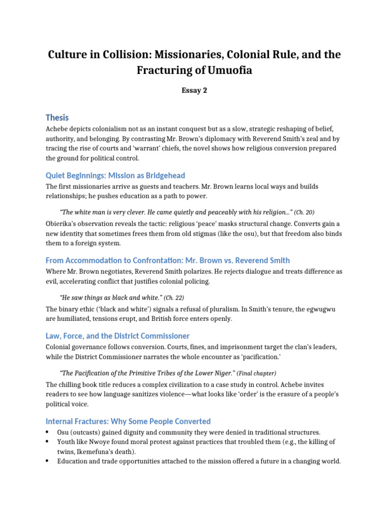 TFA_Essay_2_Colonialism | PDF