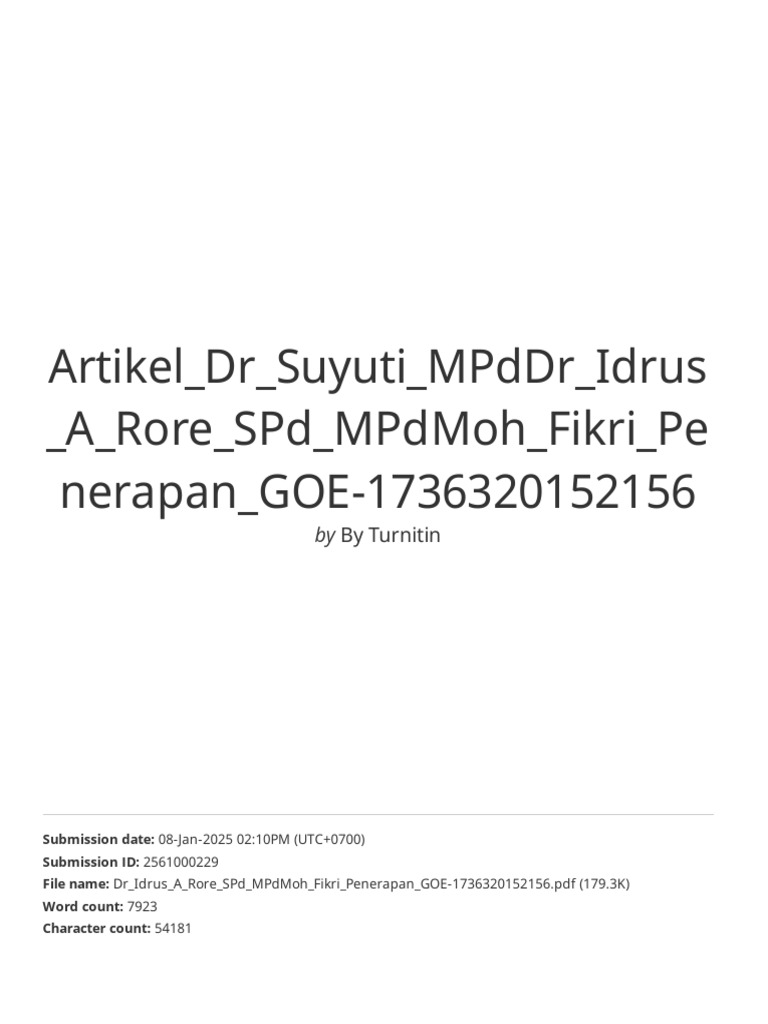 Artikel DR Suyuti MPDDR Idrus A Rore SPD MPdMoh Fikri Penerapan GOE ...
