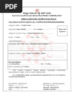 KSRTC Student Bus Pass 2025 Application Form | PDF
