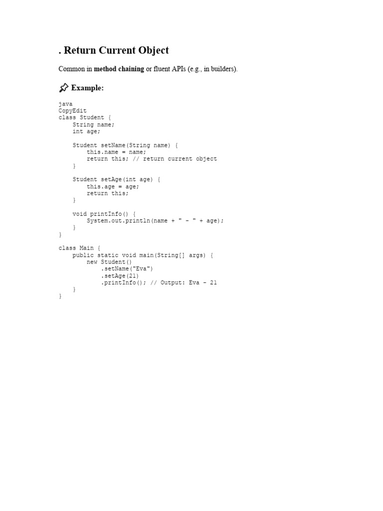 Return Current Obj | PDF