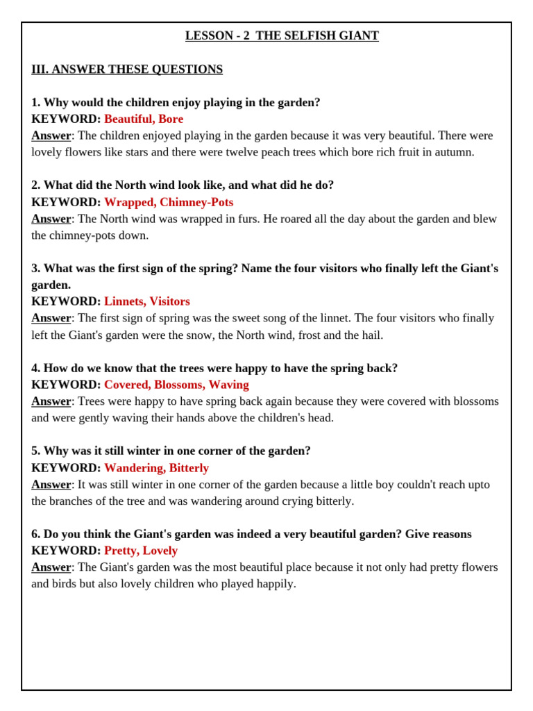 Lesson 2 Answers | PDF