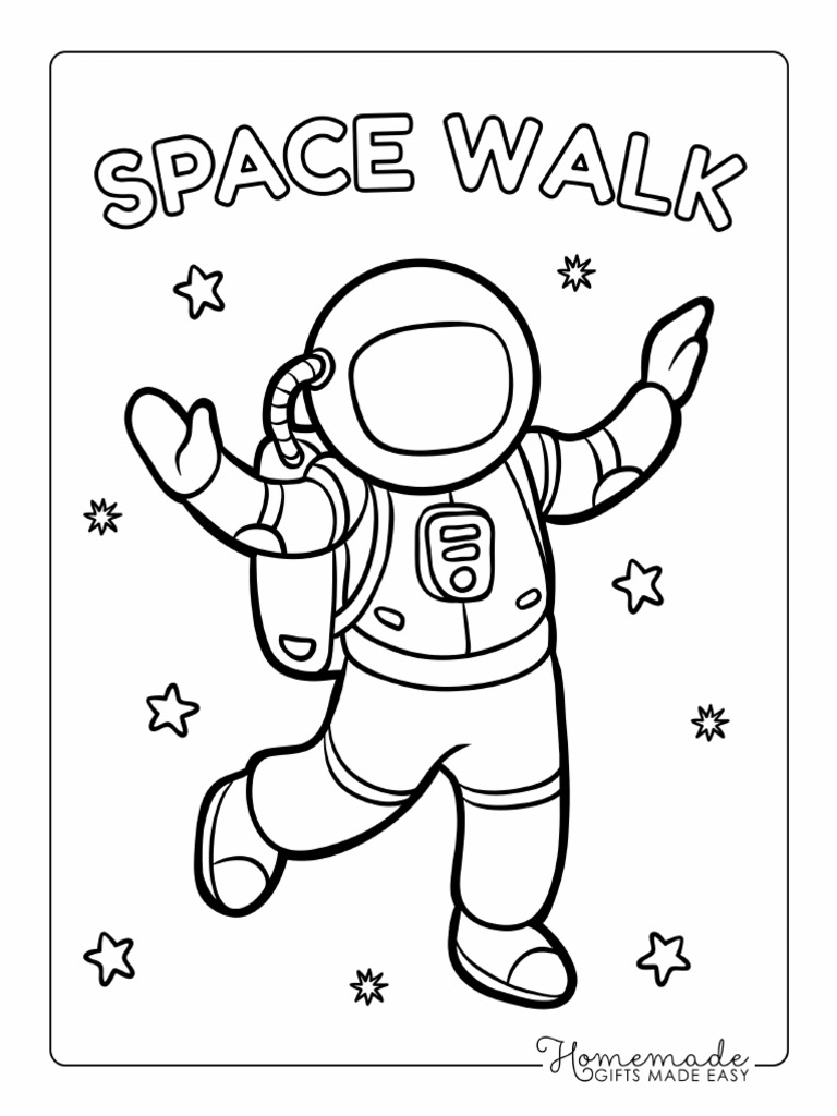 Planet Coloring Pages Astronaut Space Walk | PDF
