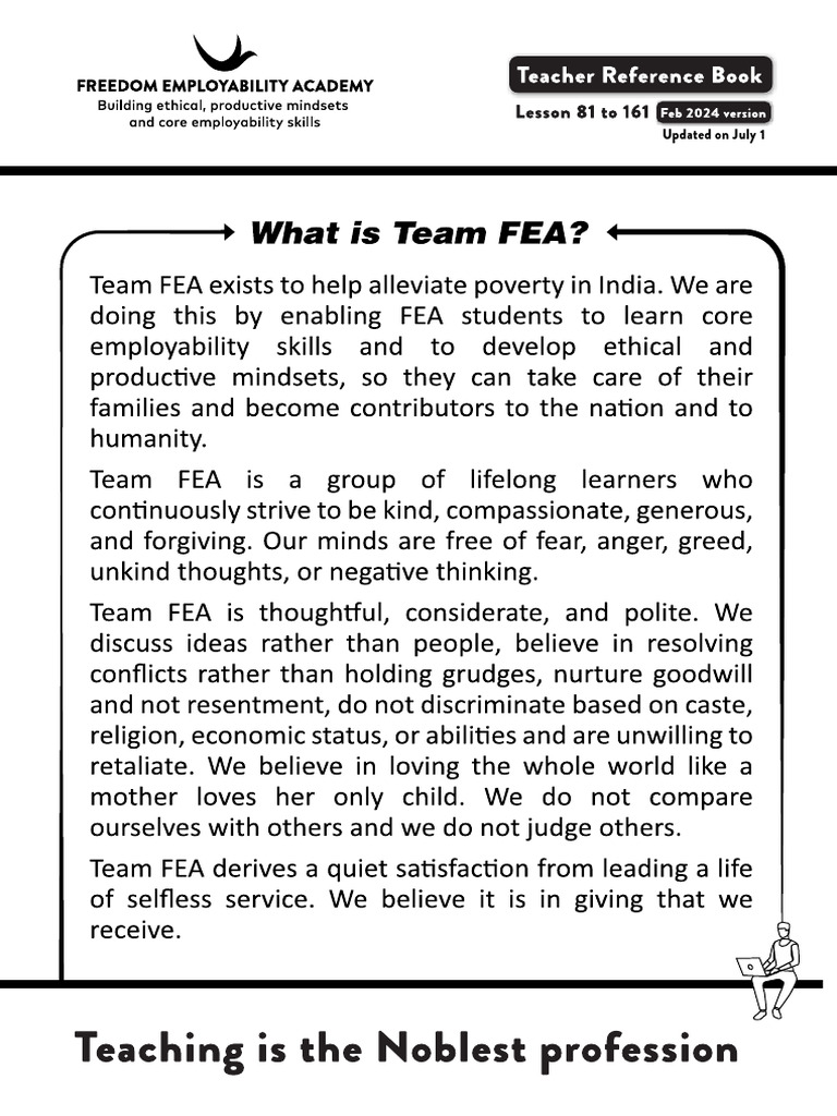 Teacher Reference Book Lesson 81 To 161 Feb 2024 Version Updated On July 1 | PDF | Learning ...