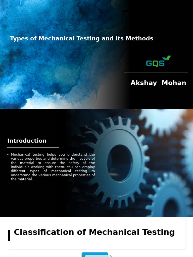 Types of Mechanical Testing Methods | PDF | Nondestructive Testing ...