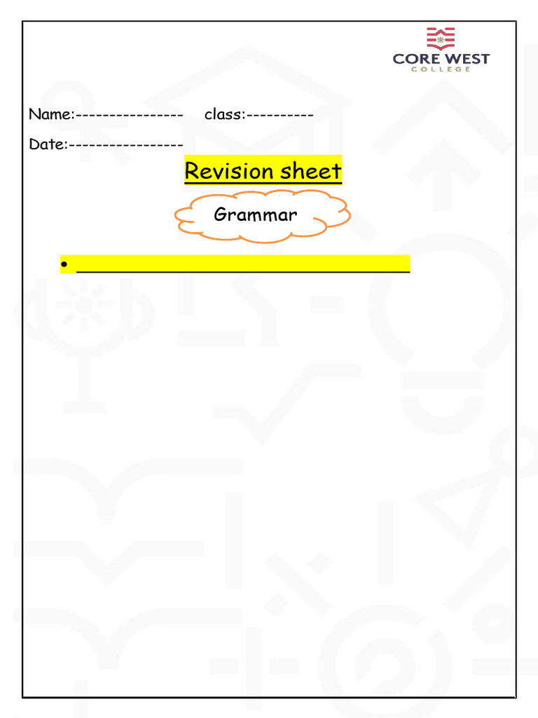 Primary Two English Grammar Revision | PDF