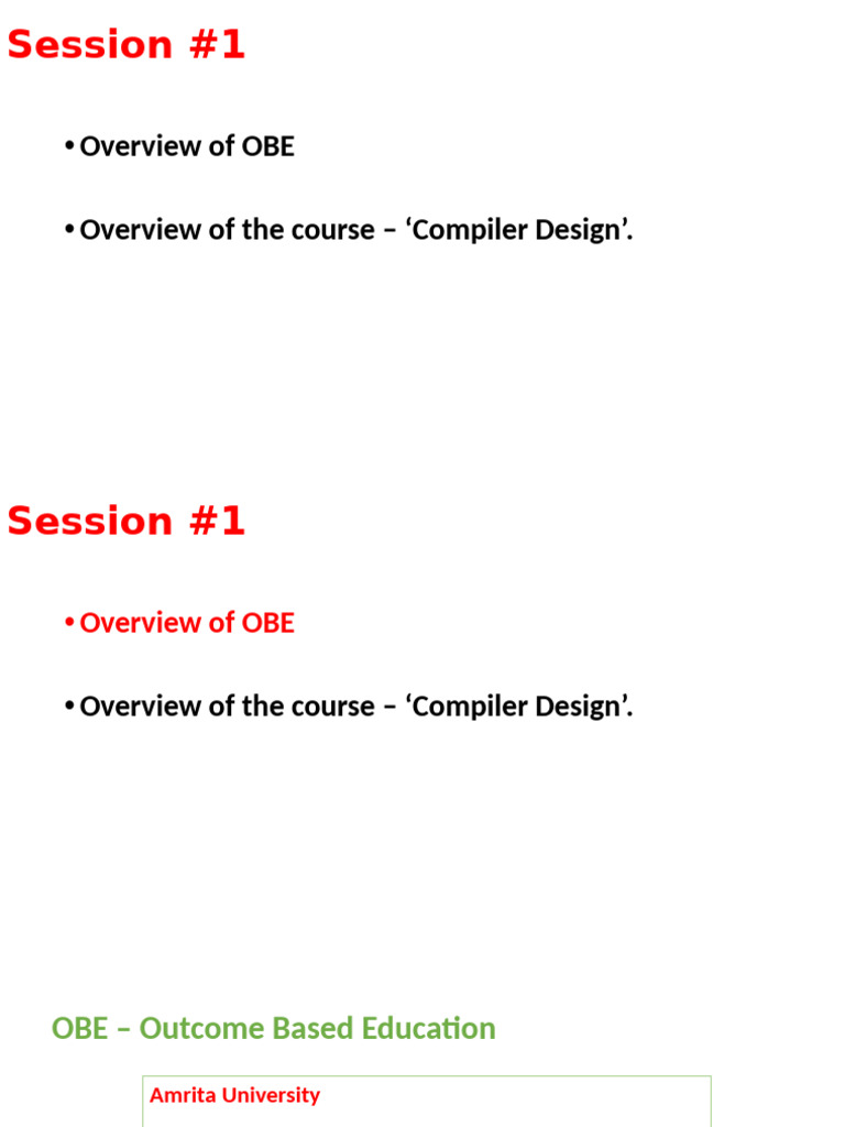 19cse401 CD PPT 1 Obe Courseoverview | PDF | Science | Interdisciplinarity