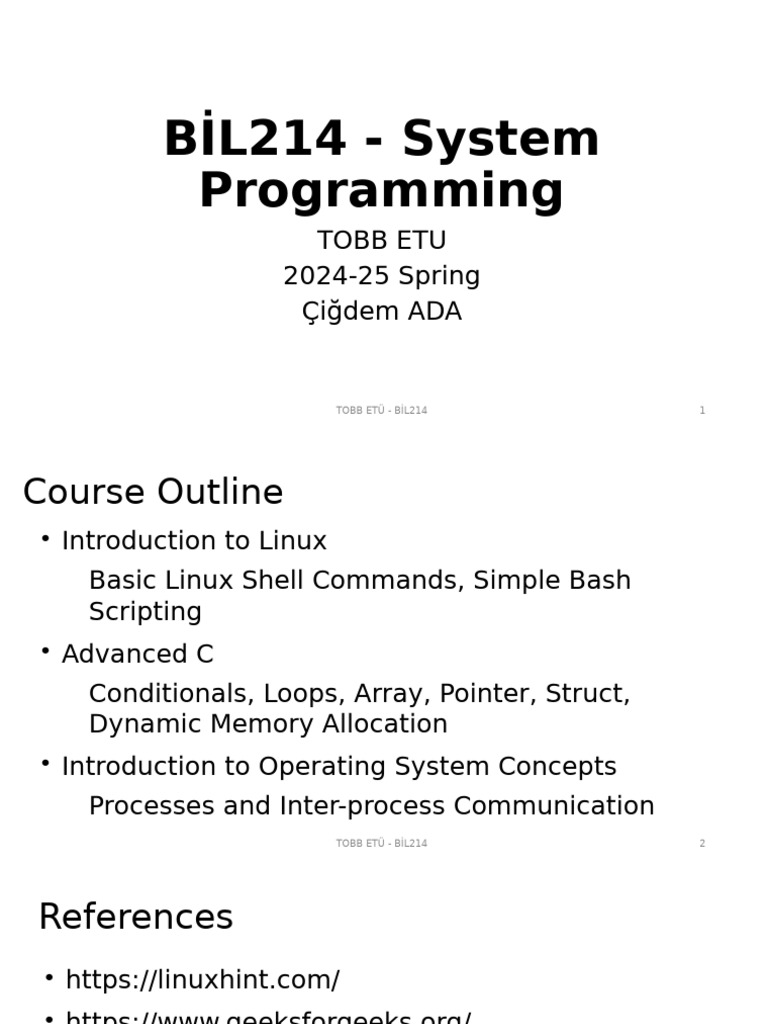 Bil214 Week4 Lecture1 | PDF | Pointer (Computer Programming) | Variable (Computer Science)