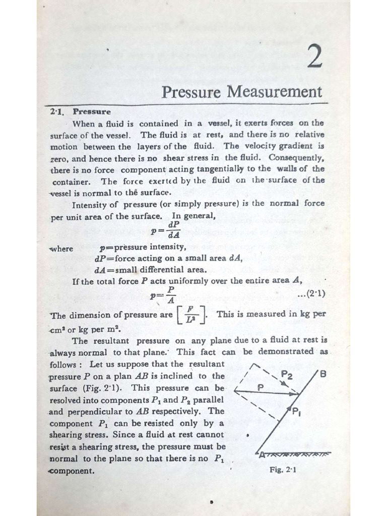 [Arora] Fluid Mechanics - Chapter 2 | PDF