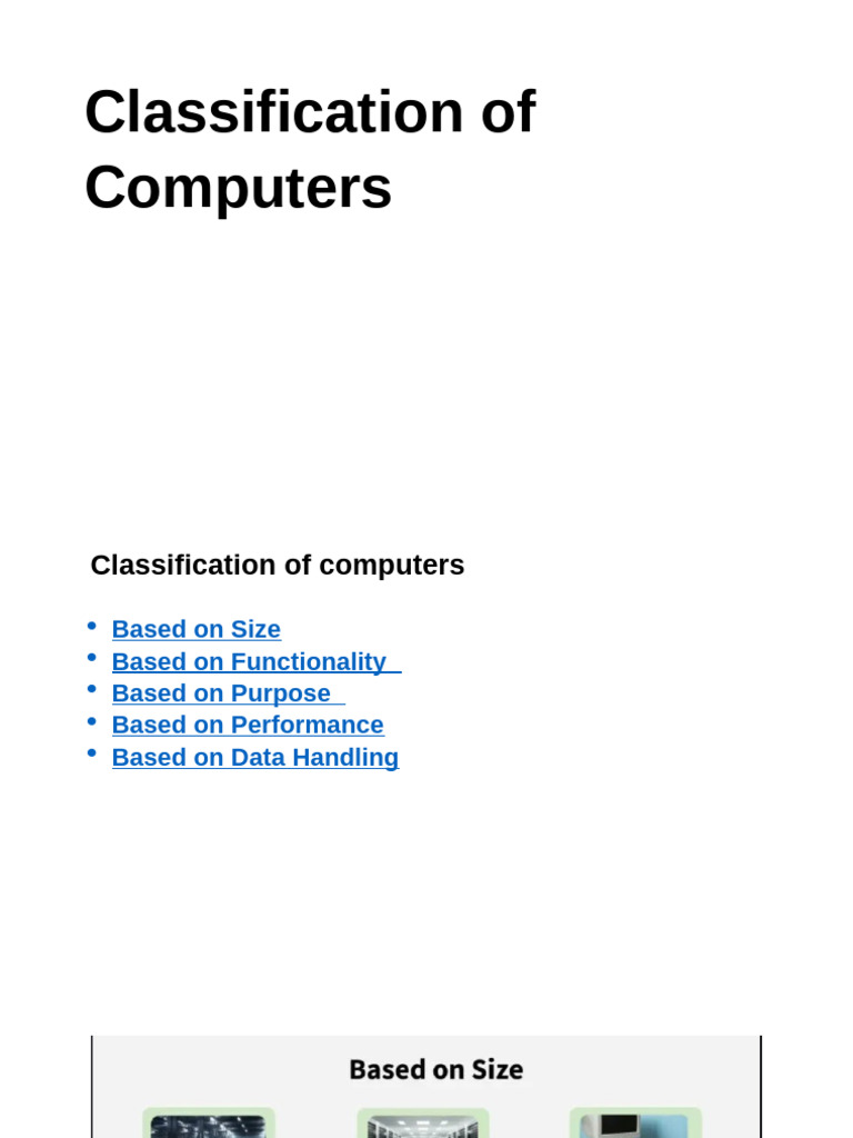 Classification of Computers | PDF | Mainframe Computer | Personal Computers