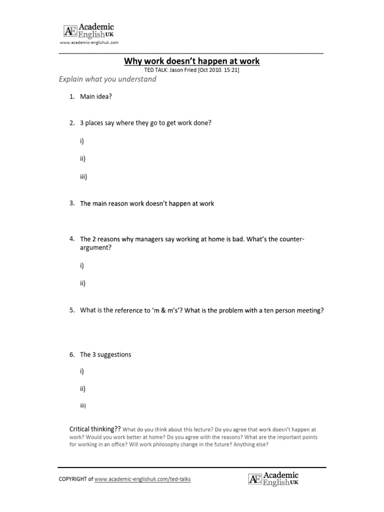 Work Worksheet | PDF