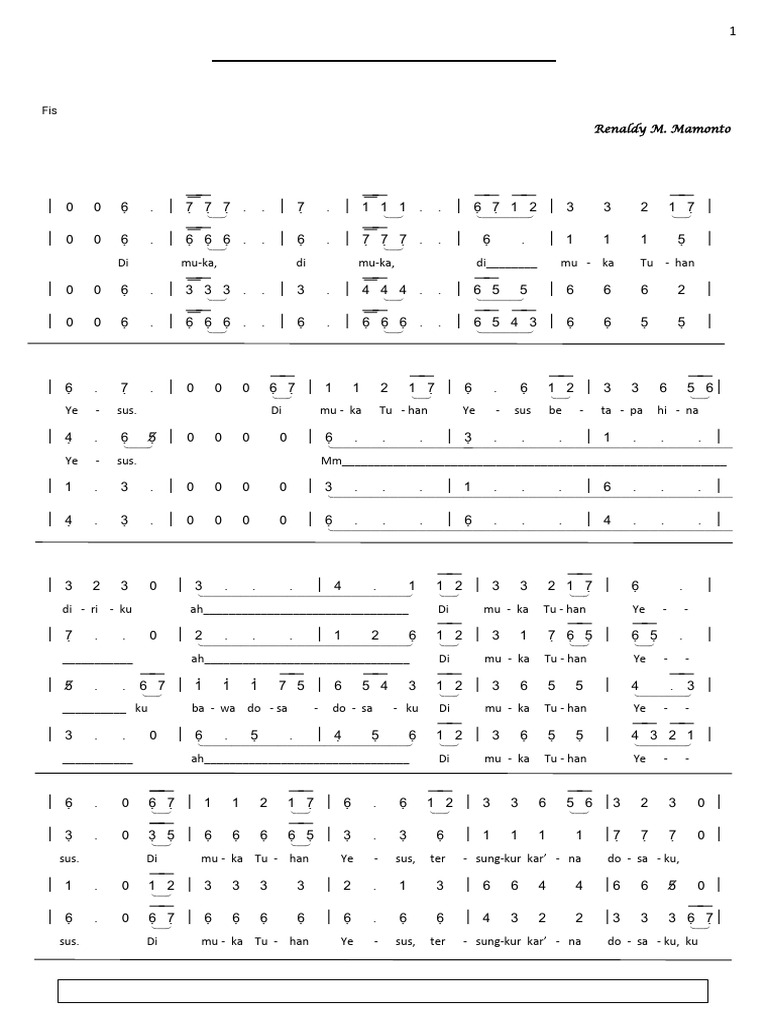 Di Muka Tuhan Yesus Not Angka-Copy | PDF
