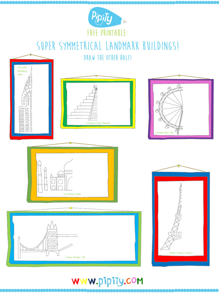 Symmetrical Landmarks - C Printable Activities | PDF