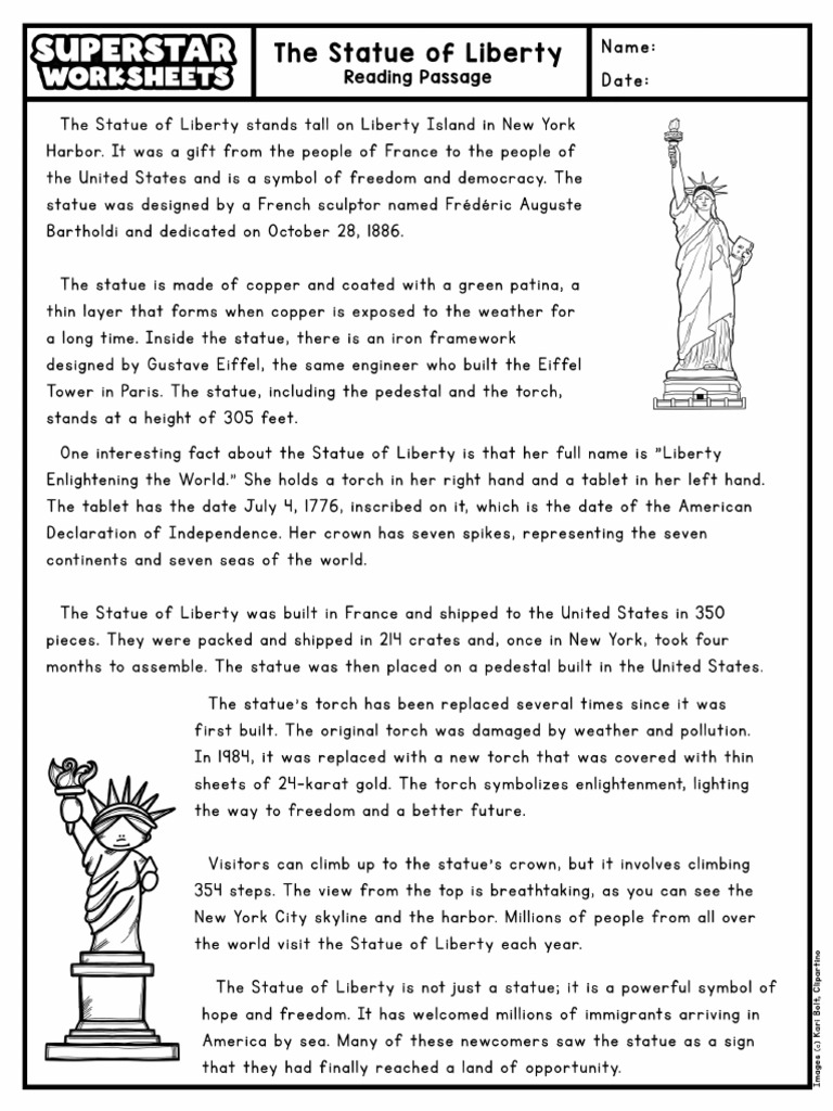 5 TH Grade Reading Comprehension Statueof Liberty XP | PDF