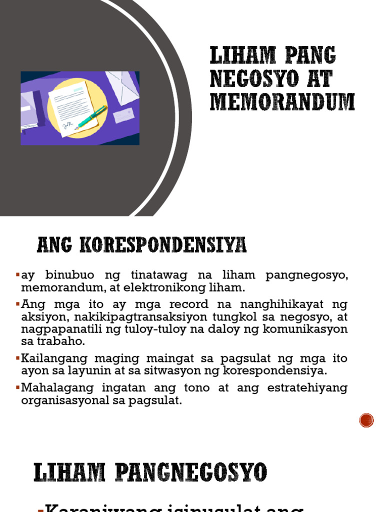 Liham Pang Negosyo at Memorandum | PDF