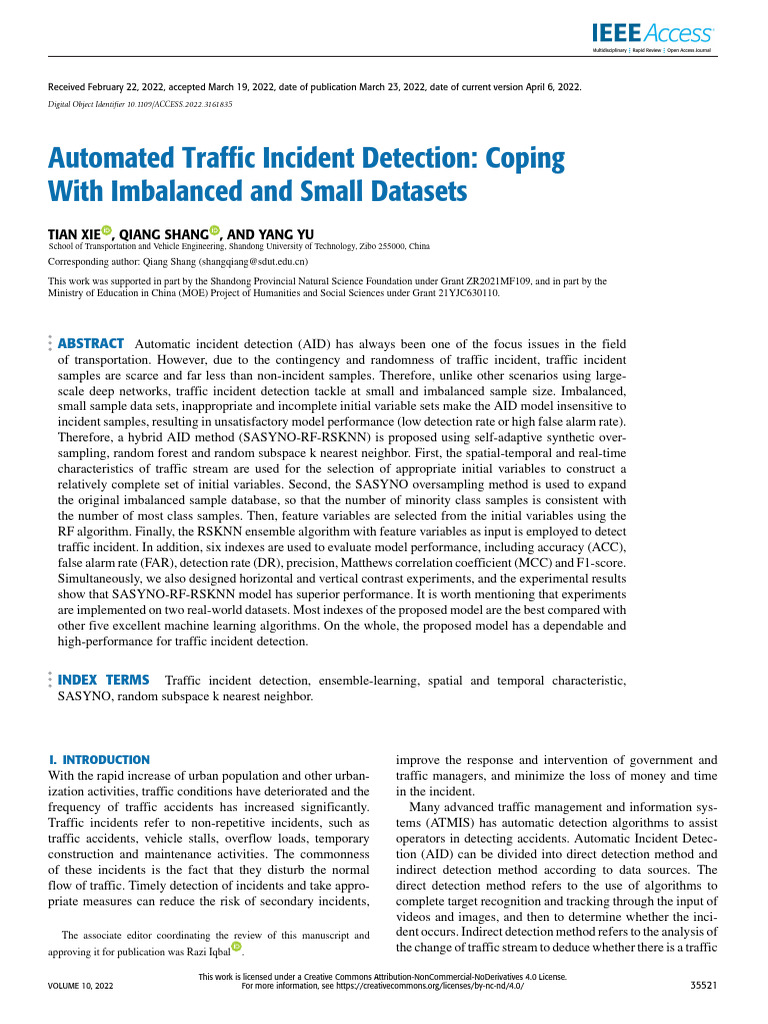 Automated Traffic Incident Detection Model | PDF | Support Vector ...