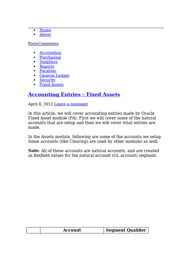 Accounts Involved in Asset Oracle | PDF | Debits And Credits | Depreciation