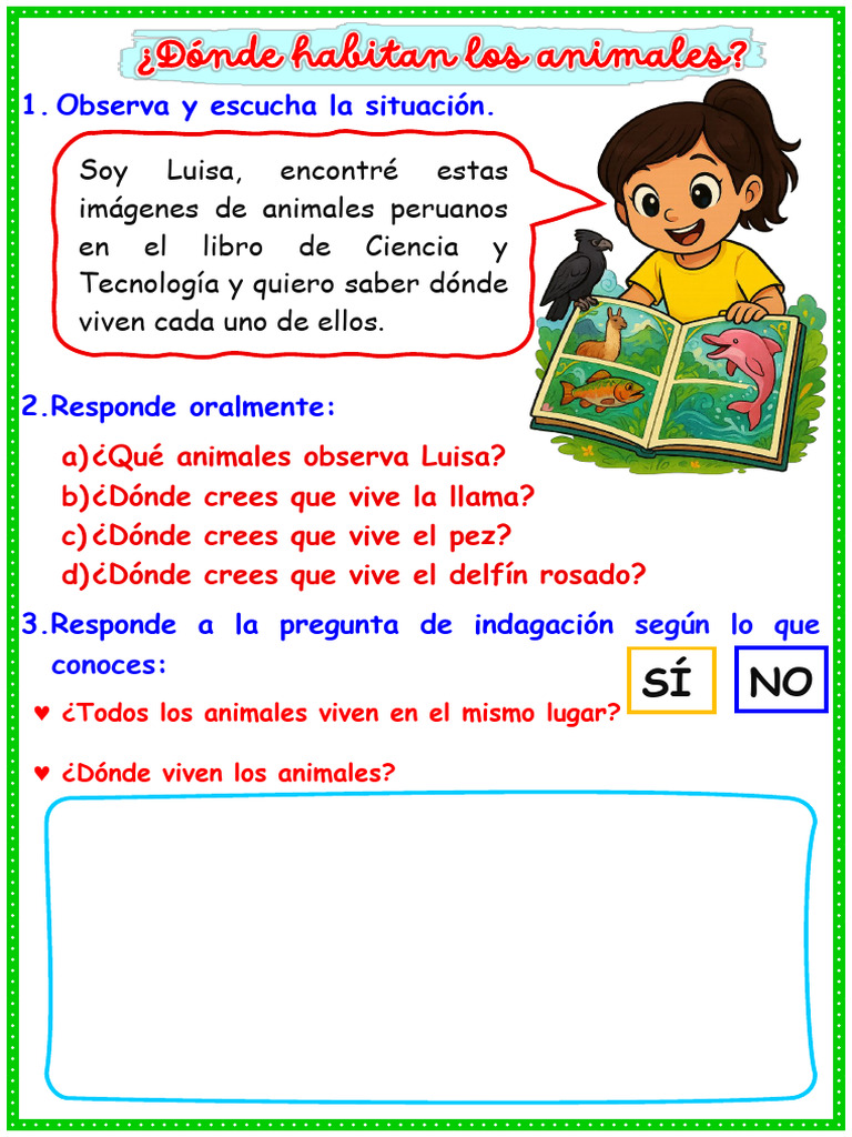 Ficha ¿Dònde Viven Los Animales | PDF