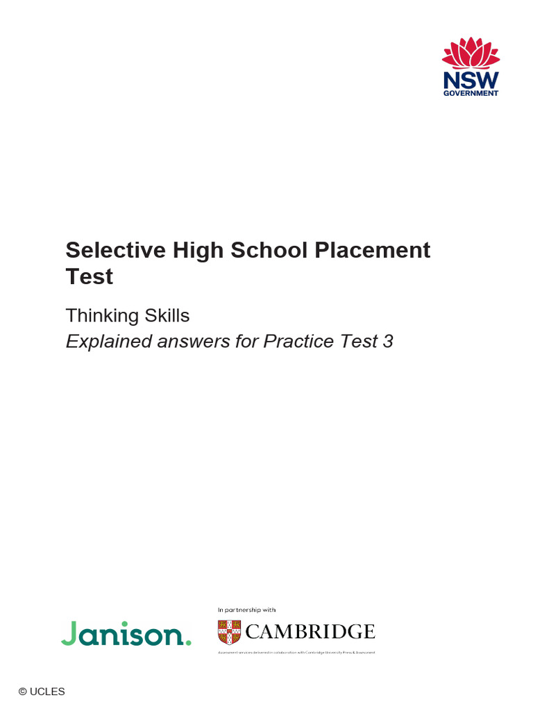 Selective High School Test Answer Key | PDF | Scarf