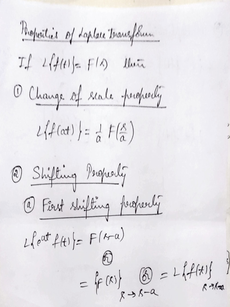Properties of Laplace Transform | PDF