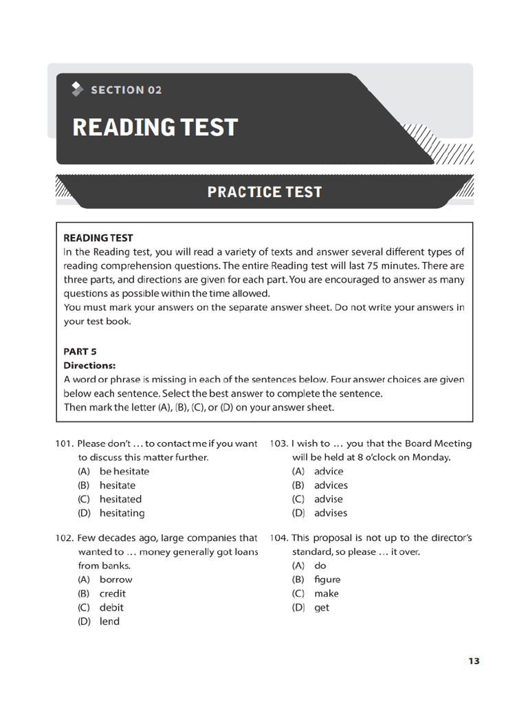 Reading Exercise | PDF
