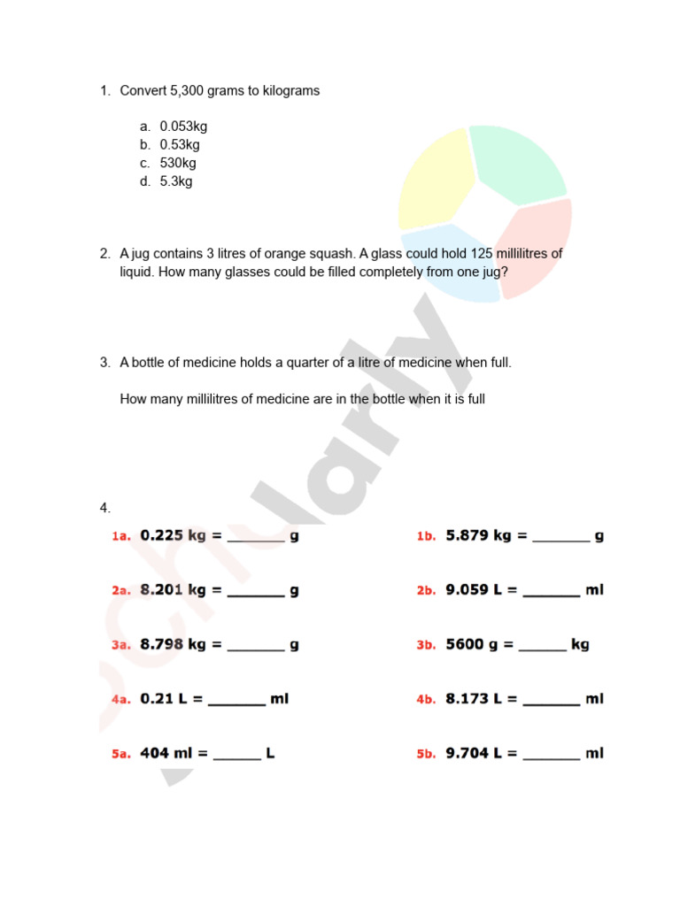 Measurement Conversion and Problem Solving | PDF | Litre | Units Of ...