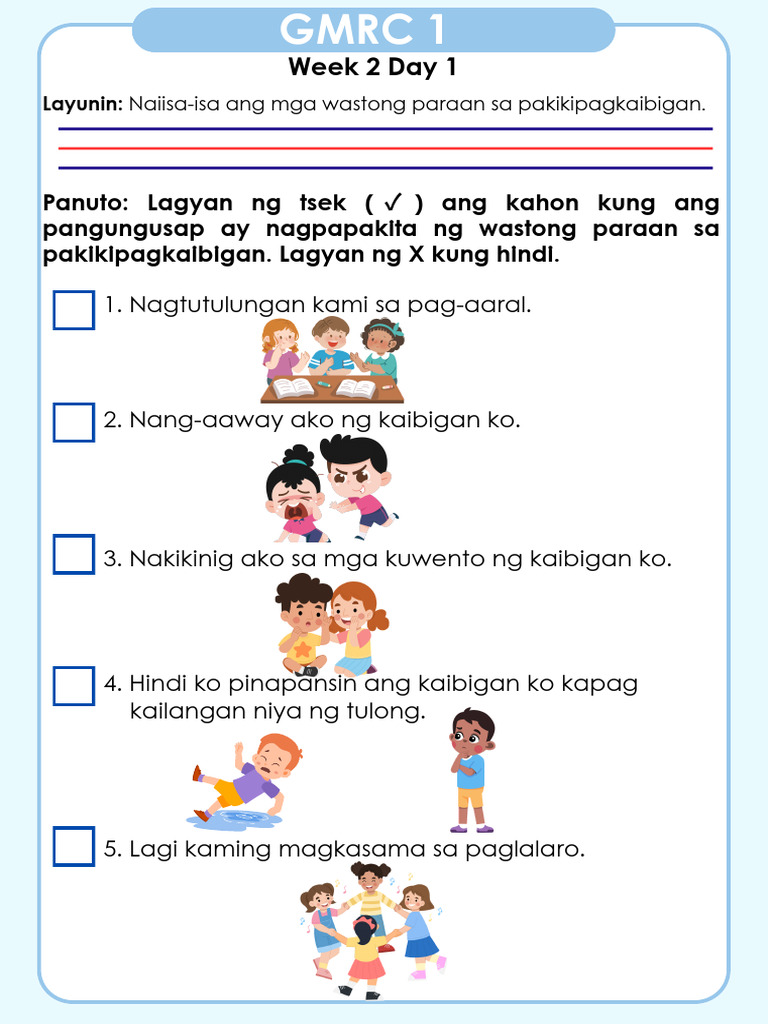 GMRC Worksheet Week 2 | PDF