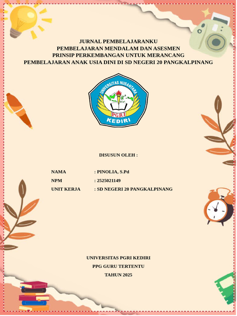 Pembelajaran Mendalam Dan Asesmen (PAUD) - Pinolia - 2525021149 | PDF