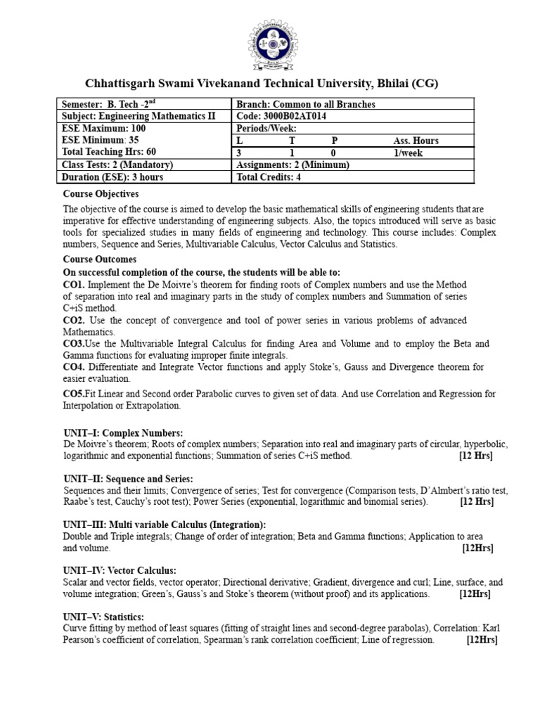 2nd Semester B.Tech Syllabus Overview | PDF | Pointer (Computer Programming) | Programming