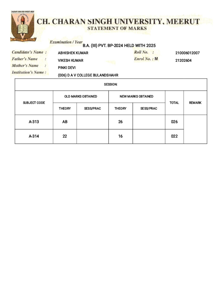 BA 3 Year Back | PDF