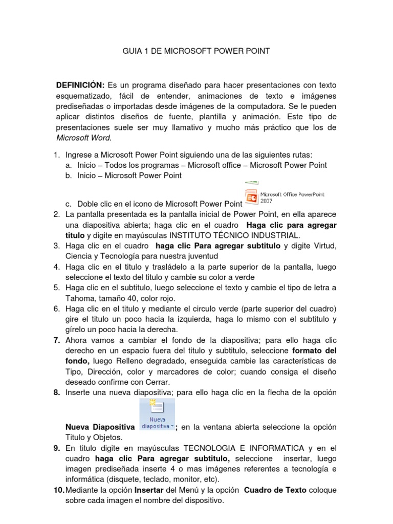 g1. Conceptos Basicos de Power Point | PDF | Microsoft PowerPoint ...
