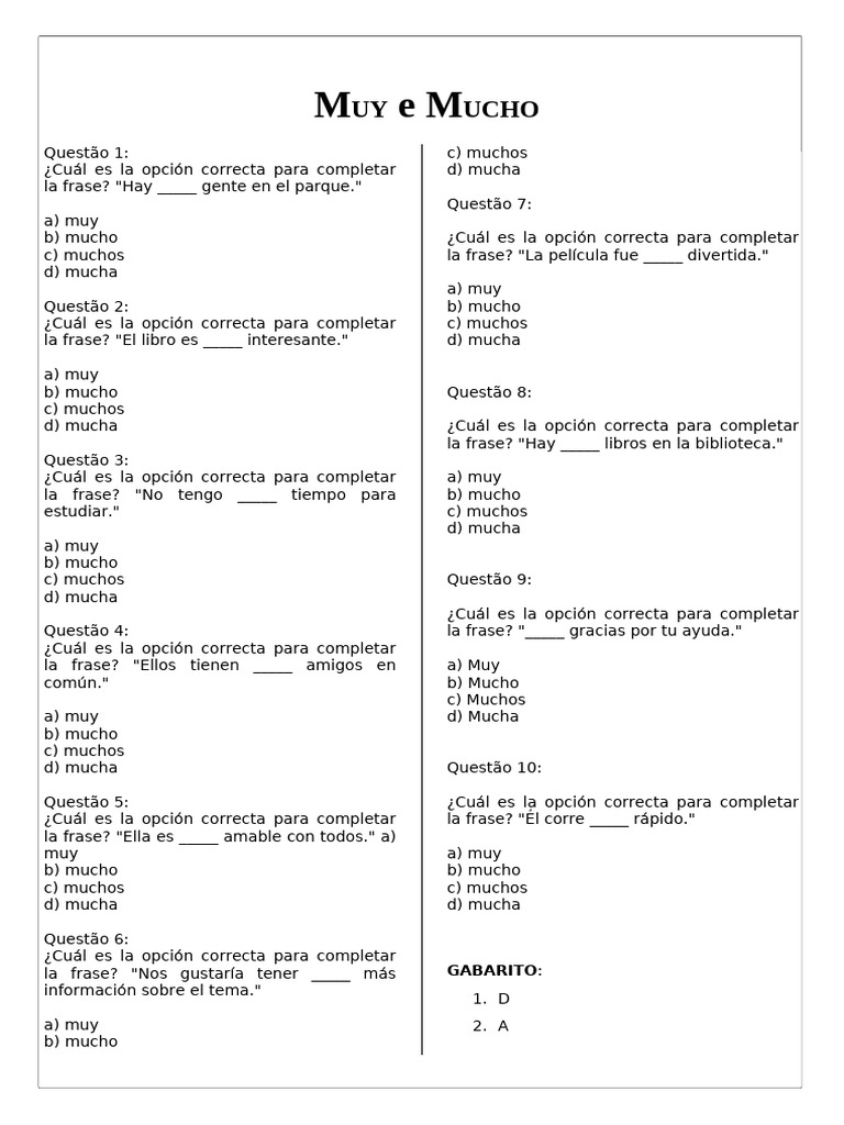 12 - Muy e Mucho | PDF