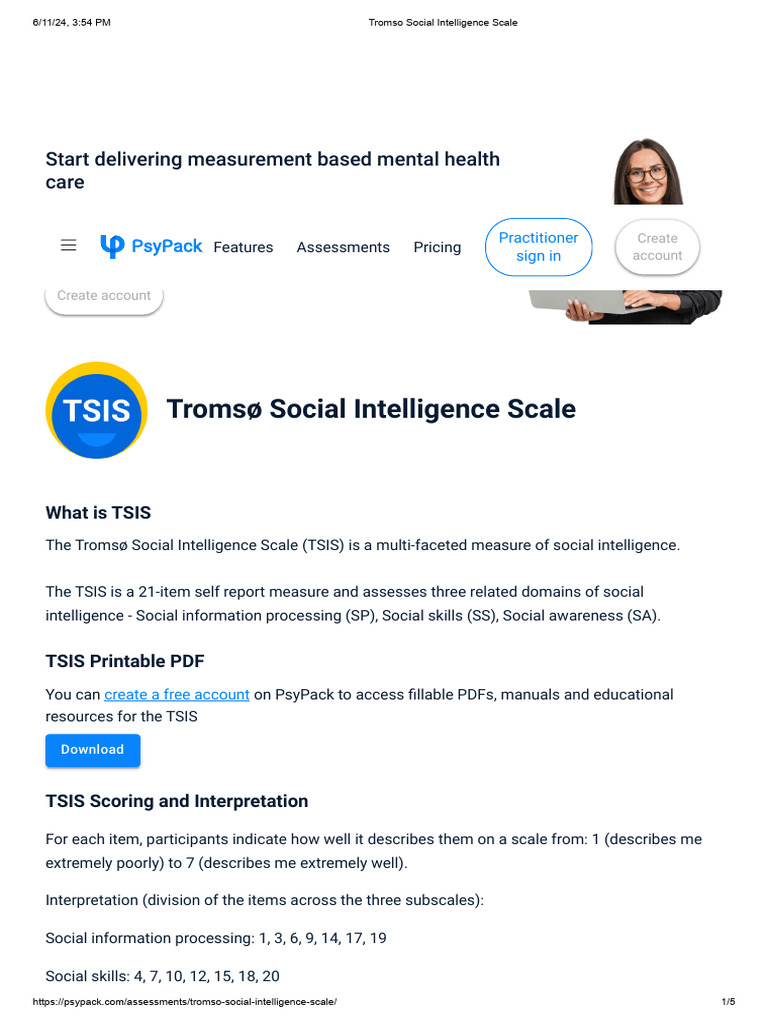 Tromso Social Intelligence Scale | PDF | Intelligence | Cognition