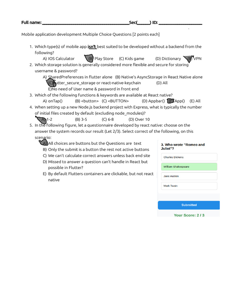 MAD TEST 1 With Answers | PDF