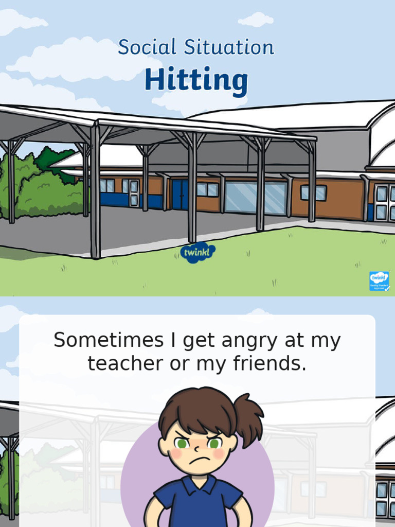 Au e 235 Hitting Social Story Powerpoint English Ver 1 | PDF