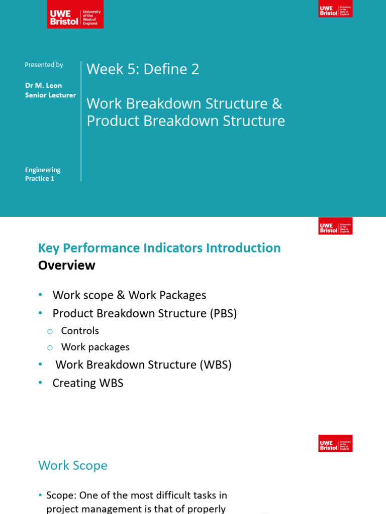 Work Breakdown Structure | PDF