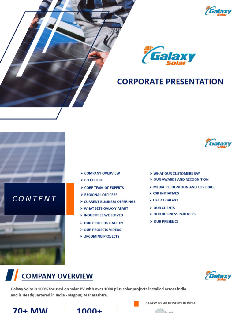 Galaxy Solar Energy Pvt. Ltd. Overview | PDF | Solar Power | Safety