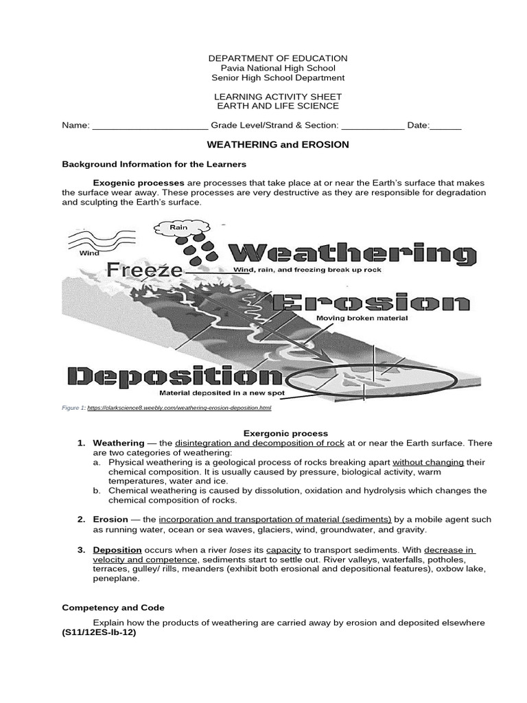 Weathering, Erosion, and Deposition Guide | PDF | Erosion | Weathering