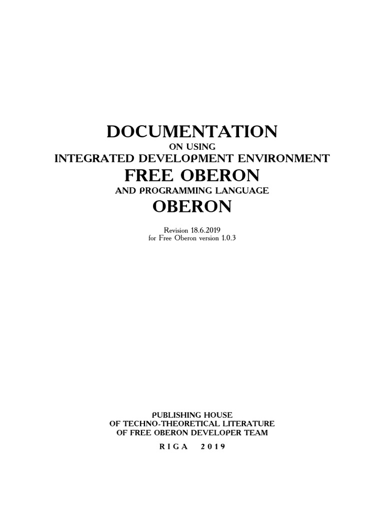 FreeOberon v1.0.3 en | PDF | Integer (Computer Science) | Software