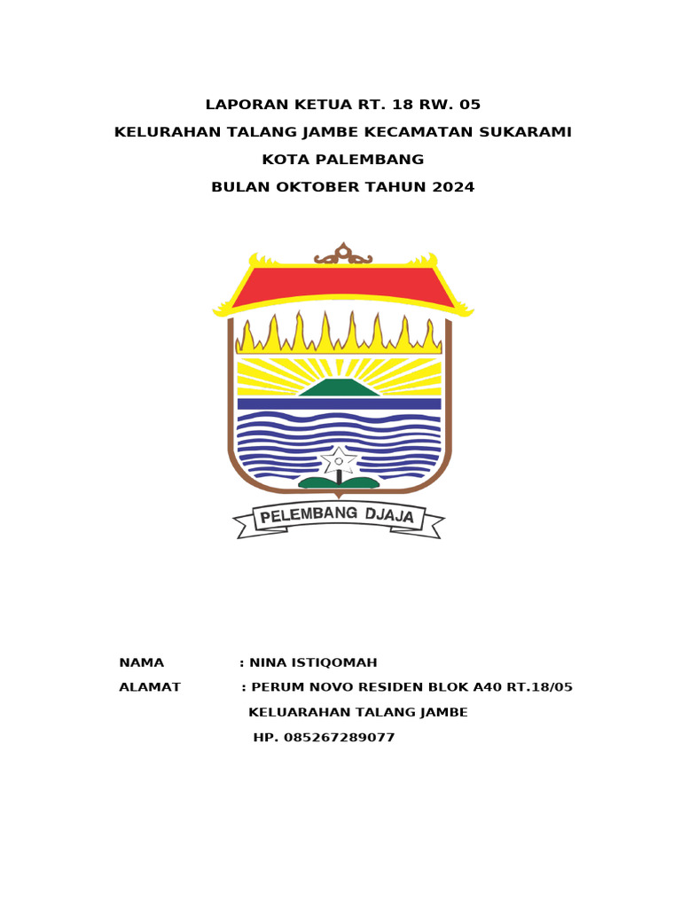 Form Laporan RT RW | PDF