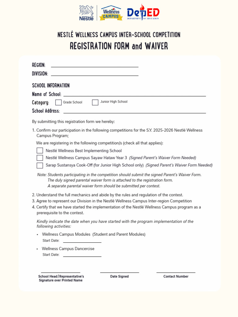2025 NWC Registration Form and Waivers 1 | PDF