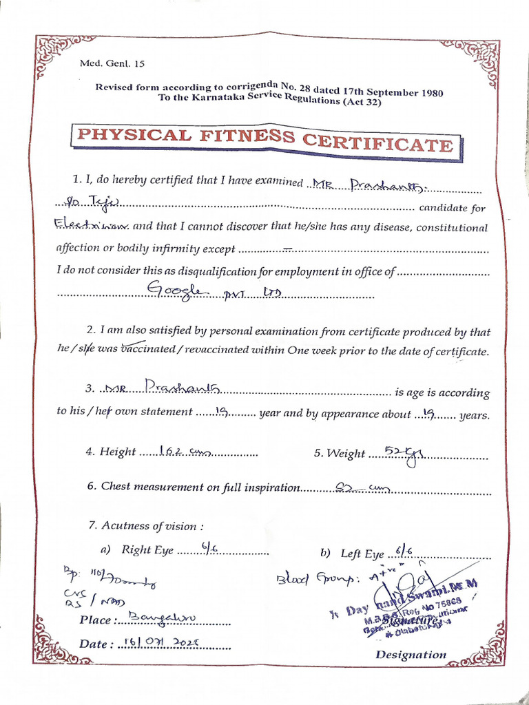 prashant health certificate _20250716-2022 | PDF