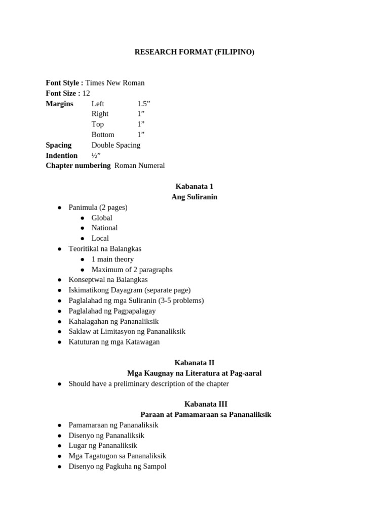 Research Format FILIPINO | PDF