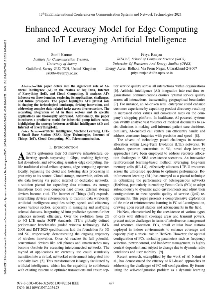 AI-Driven Edge Computing for IoT | PDF | Cloud Computing | Internet Of ...