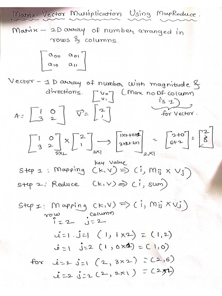 Matrix Vector Multiplication By Mapreduce Pdf