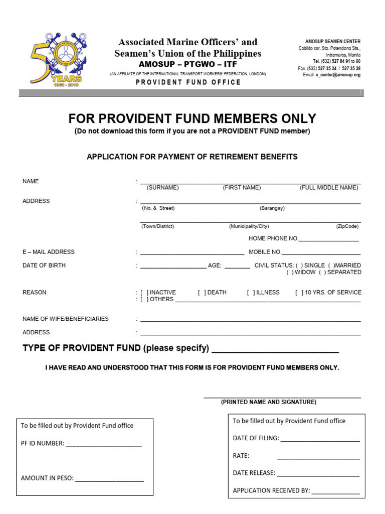 AMOSUP Provident Fund Consent Form | PDF | Privacy | Banks