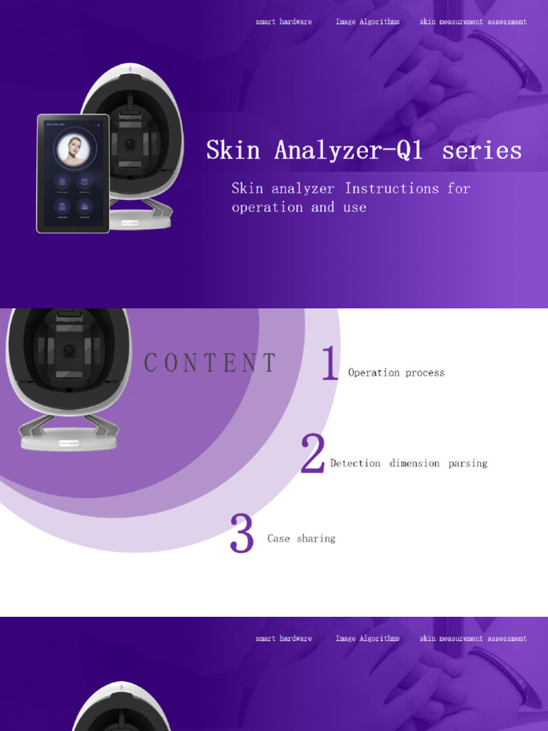 Skin Analyzer Operating Instructions - Q1 Series | PDF